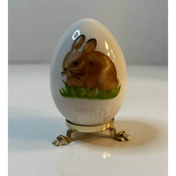 Goebel | Art | Vtg Goebel 98 3rd Edition Porcelain Easter Egg Brown ...